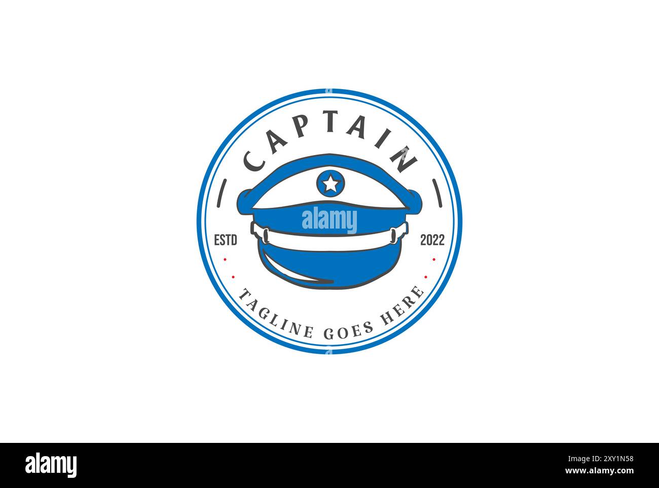 Vintage Military Police Pilot Captain Hat Cap Logo Design Vector Stock ...