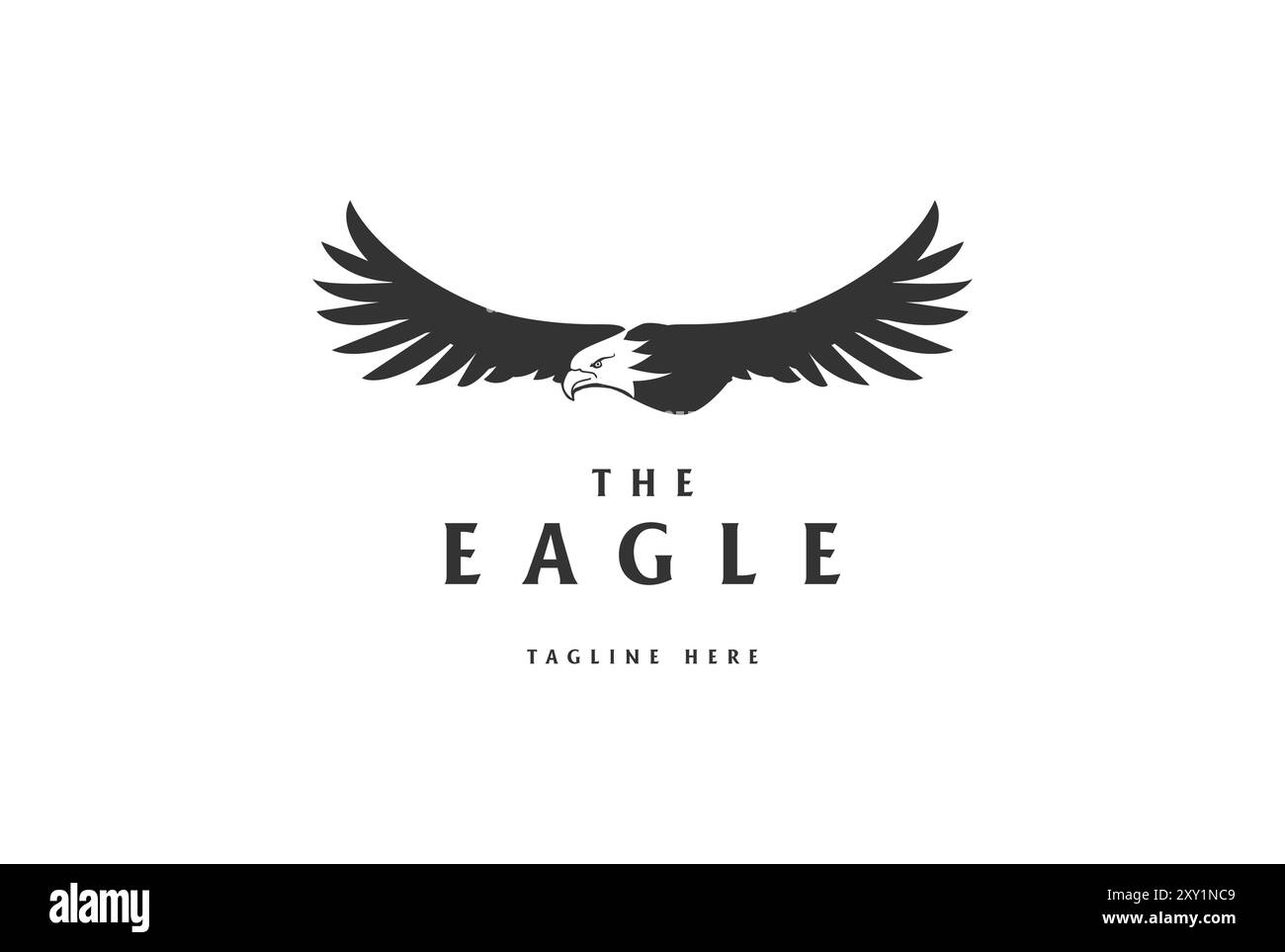 Simple Retro Flying Eagle Hawk Falcon Bird Silhouette Logo Design Vector Stock Vector Image ...