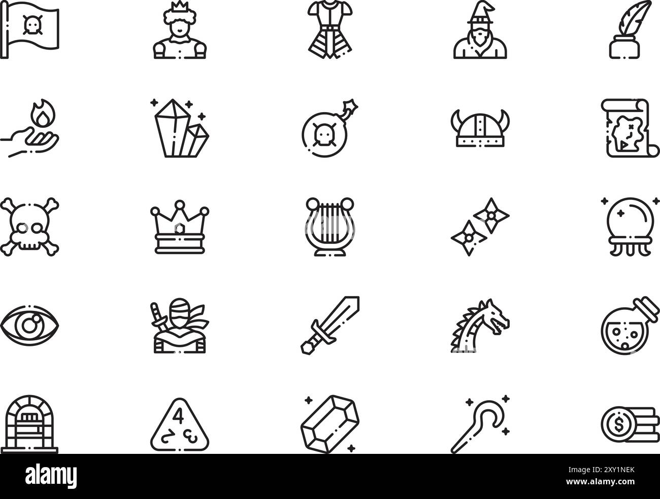 Role playing icons collection is a vector illustration with editable ...