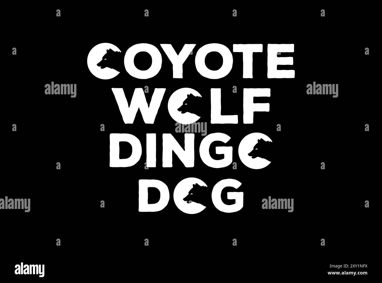 Coyote Wolf Dingo Dog Text Type Word Font Typography Logo Design Vector ...