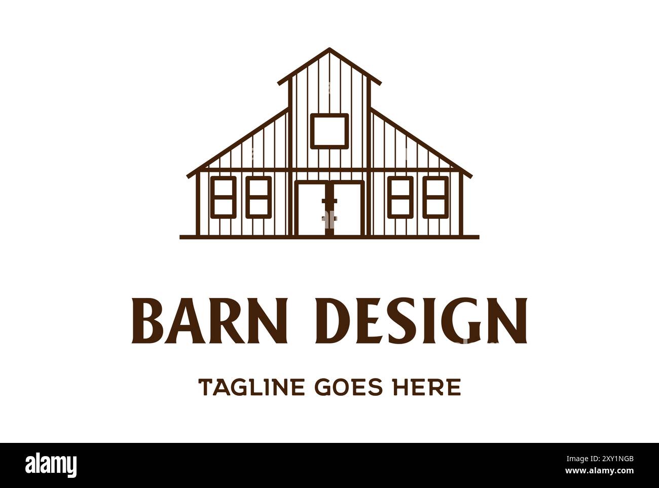Retro Vintage Old Wooden Barn Farm with Line Art Style Logo Design Vector Stock Vector Image ...