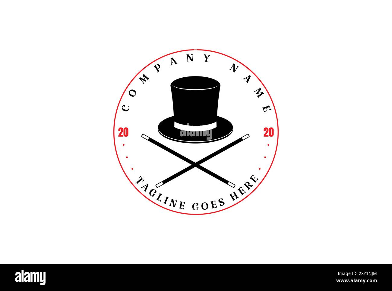 Retro Vintage Magic Hat And Stick Wand For Magic Show Logo Design Vector Stock Vector Image