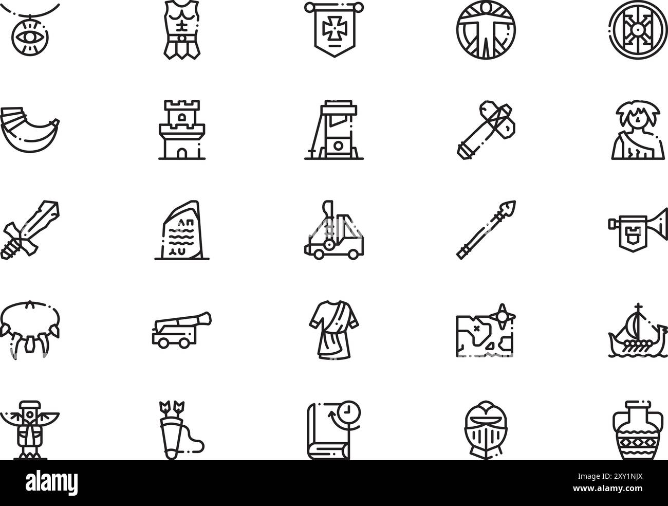 History icons collection is a vector illustration with editable stroke ...