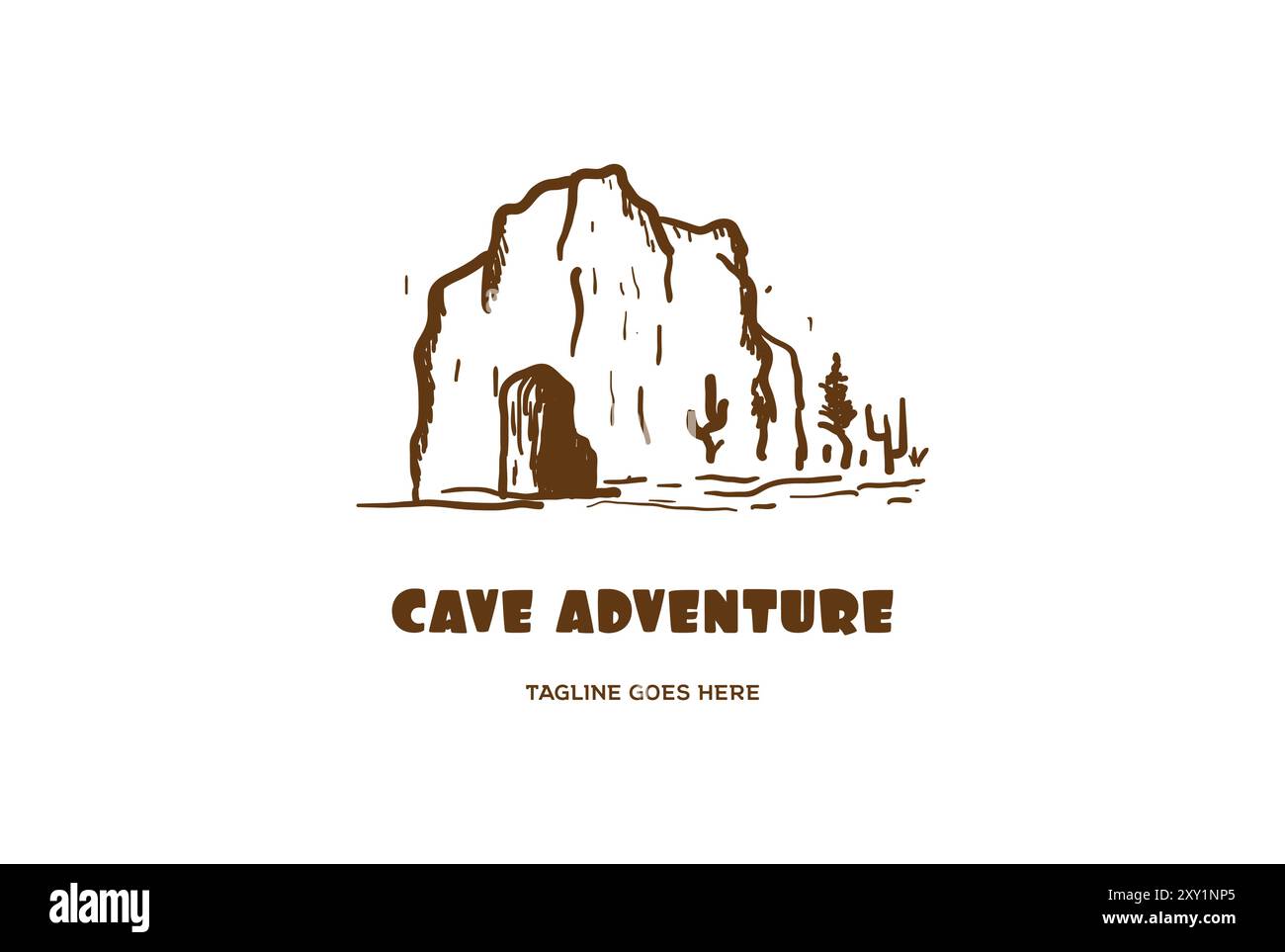 Retro Vintage Cave Grotto Den for Adventure Logo Design Vector Stock ...