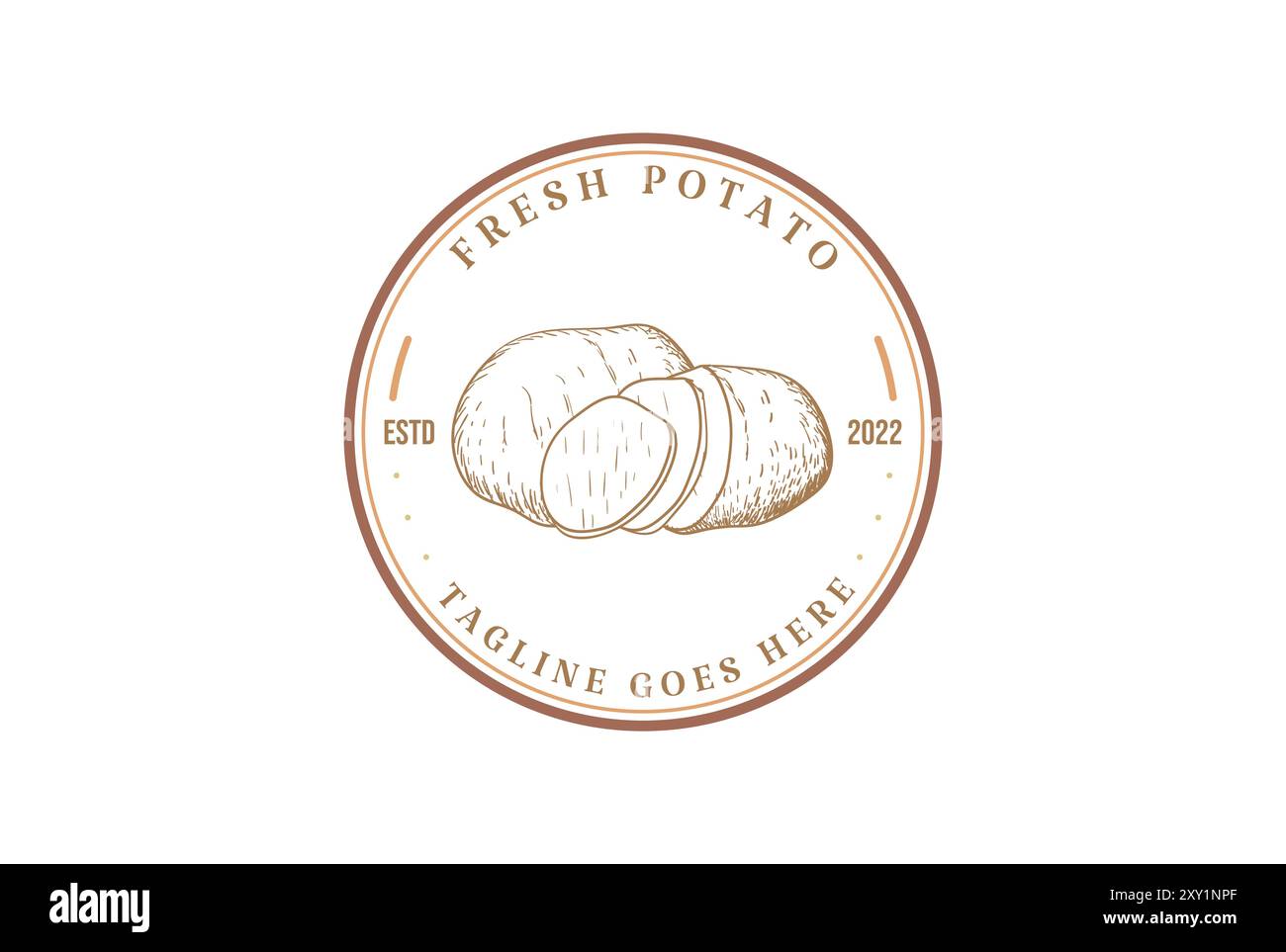 Vintage Retro Fresh Potato Badge Emblem for Product Label Logo Design ...