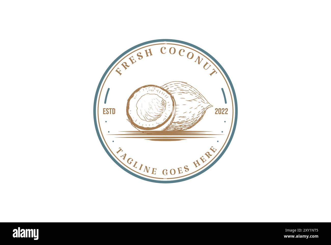 Vintage Retro Old Coconut Badge Emblem Label for Coconut Milk Product ...