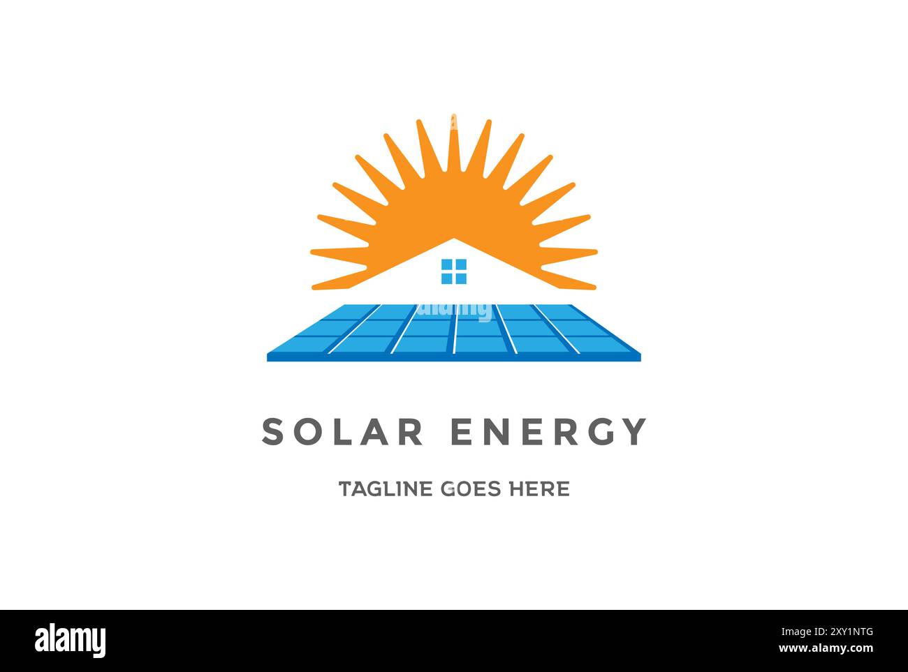Modern House Sun and Solar Panel for Renewable Energy Logo Design ...