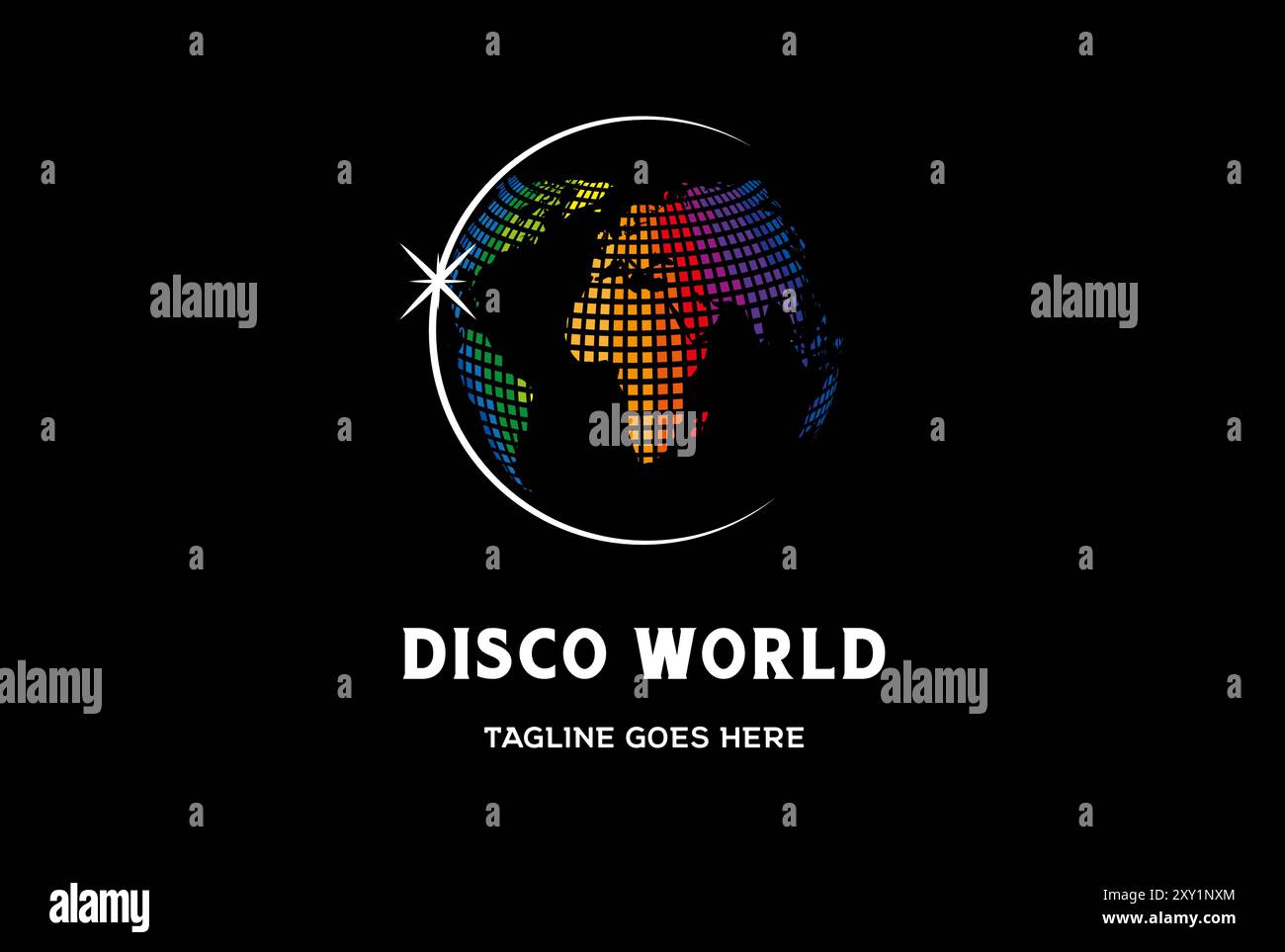 Modern Earth Globe World Map Disco Dj Lamp Logo Design Vector Stock ...