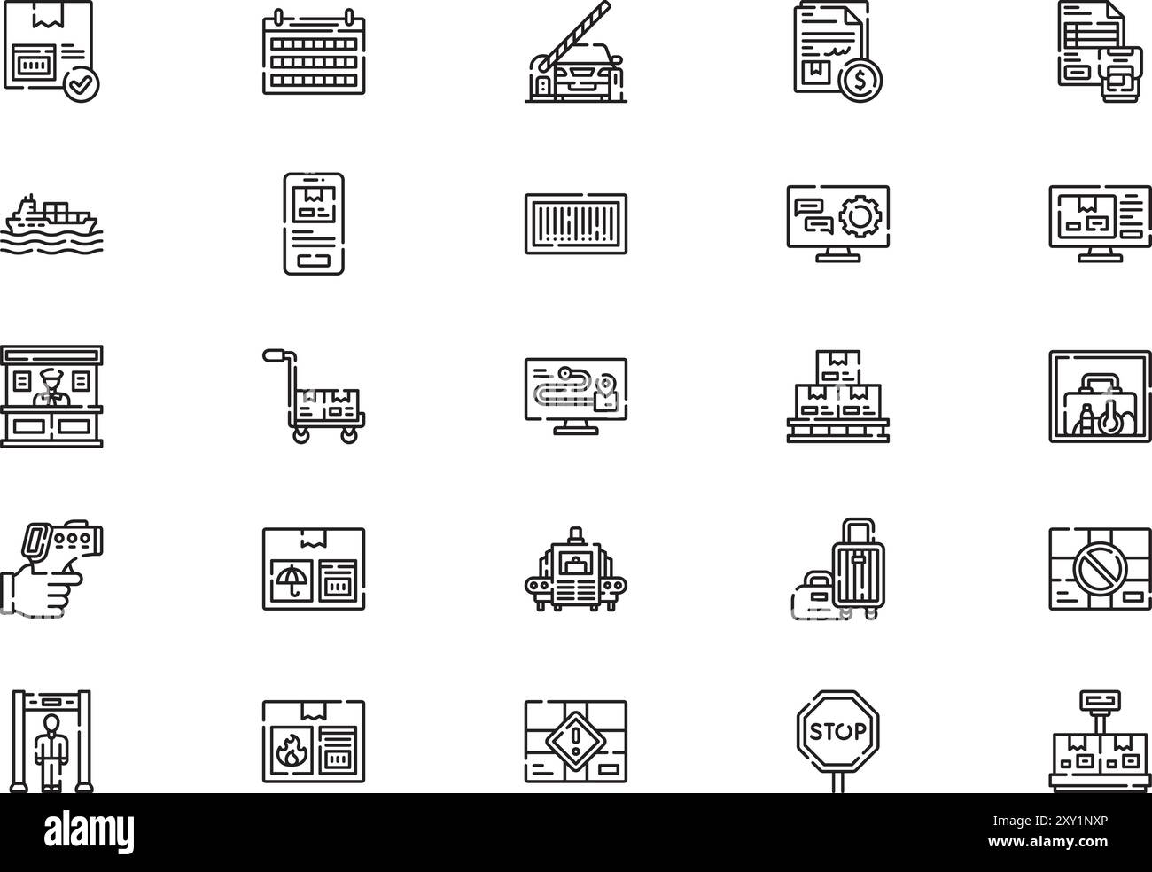 Customs icons collection is a vector illustration with editable stroke ...