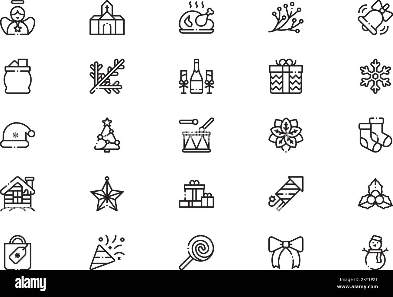 Christmas icons collection is a vector illustration with editable ...