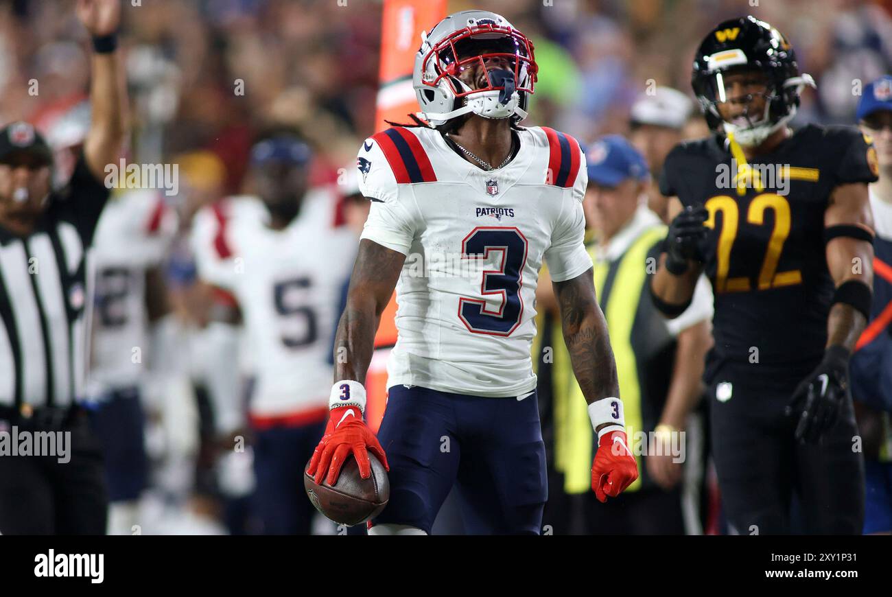 New England Patriots wide receiver DeMario Douglas (3) celebrates ...