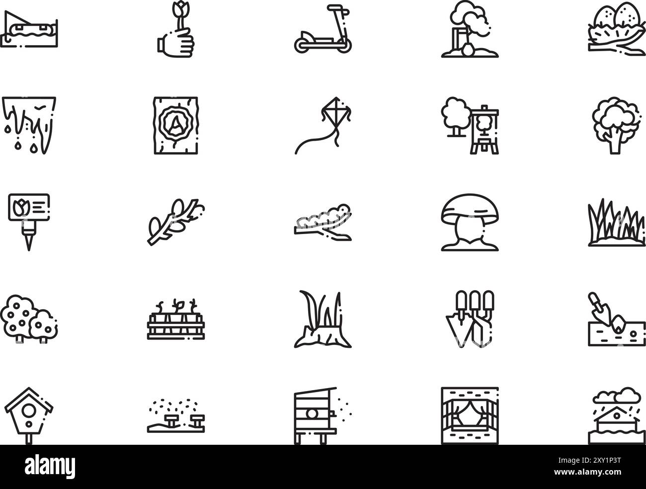Spring icons collection is a vector illustration with editable stroke ...