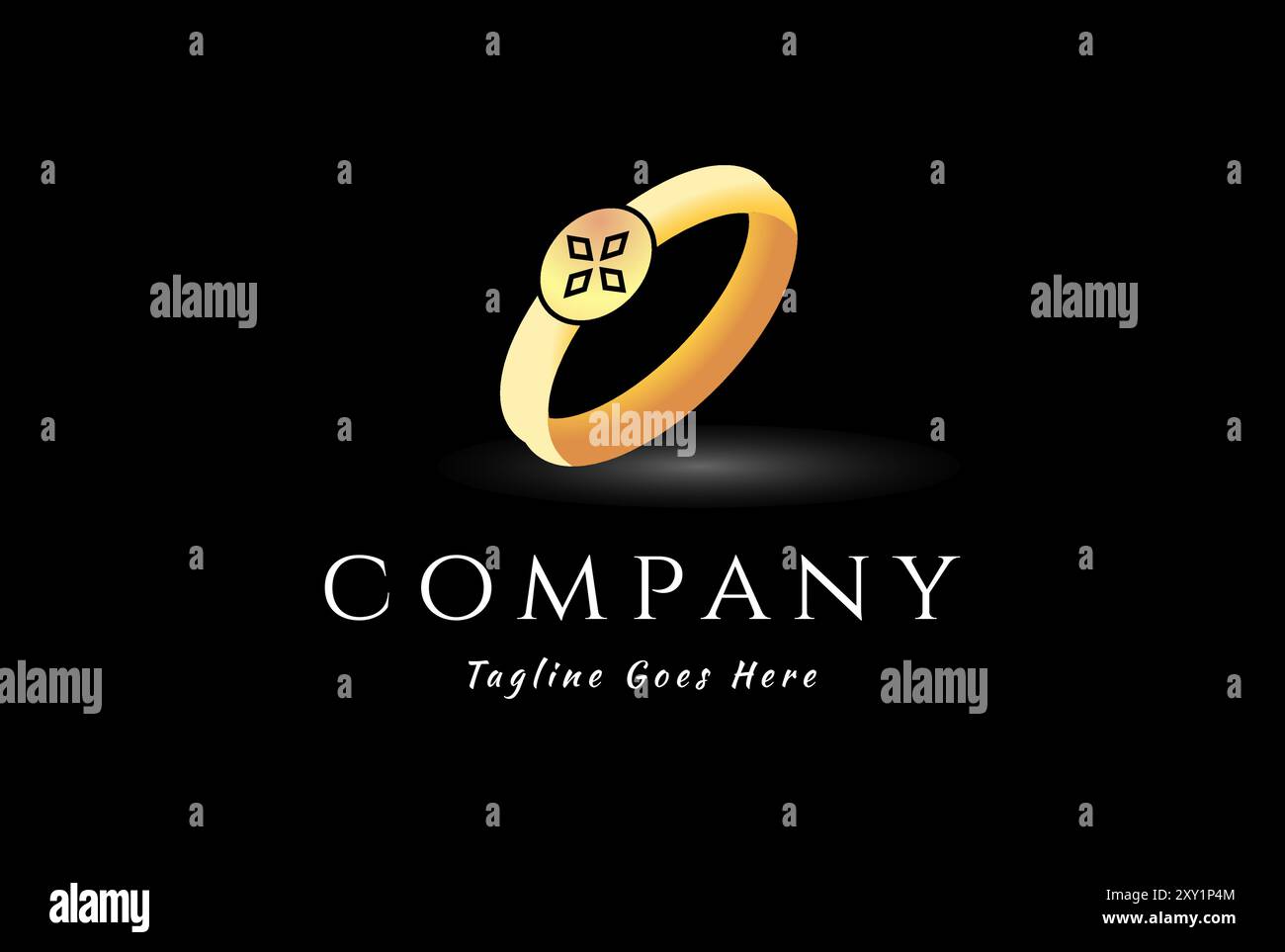 Elegant Luxury Golden Ring Circlet for Jewelry Boutique Store Logo ...