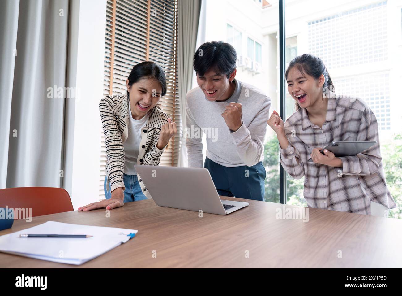 Creative College Students Brainstorming Together in Classroom Setting ...