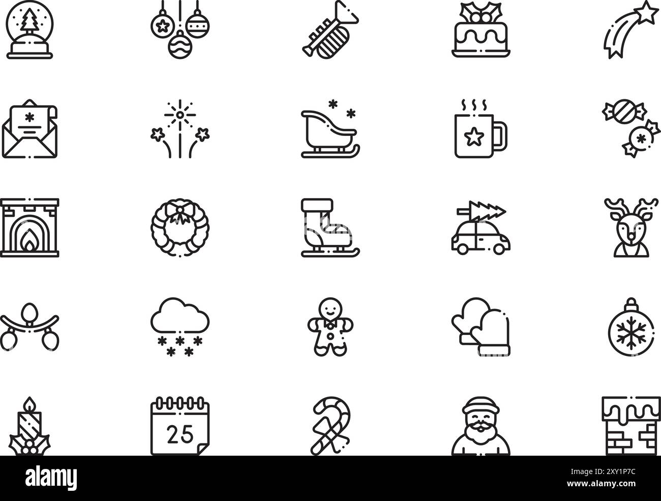 Christmas icons collection is a vector illustration with editable ...