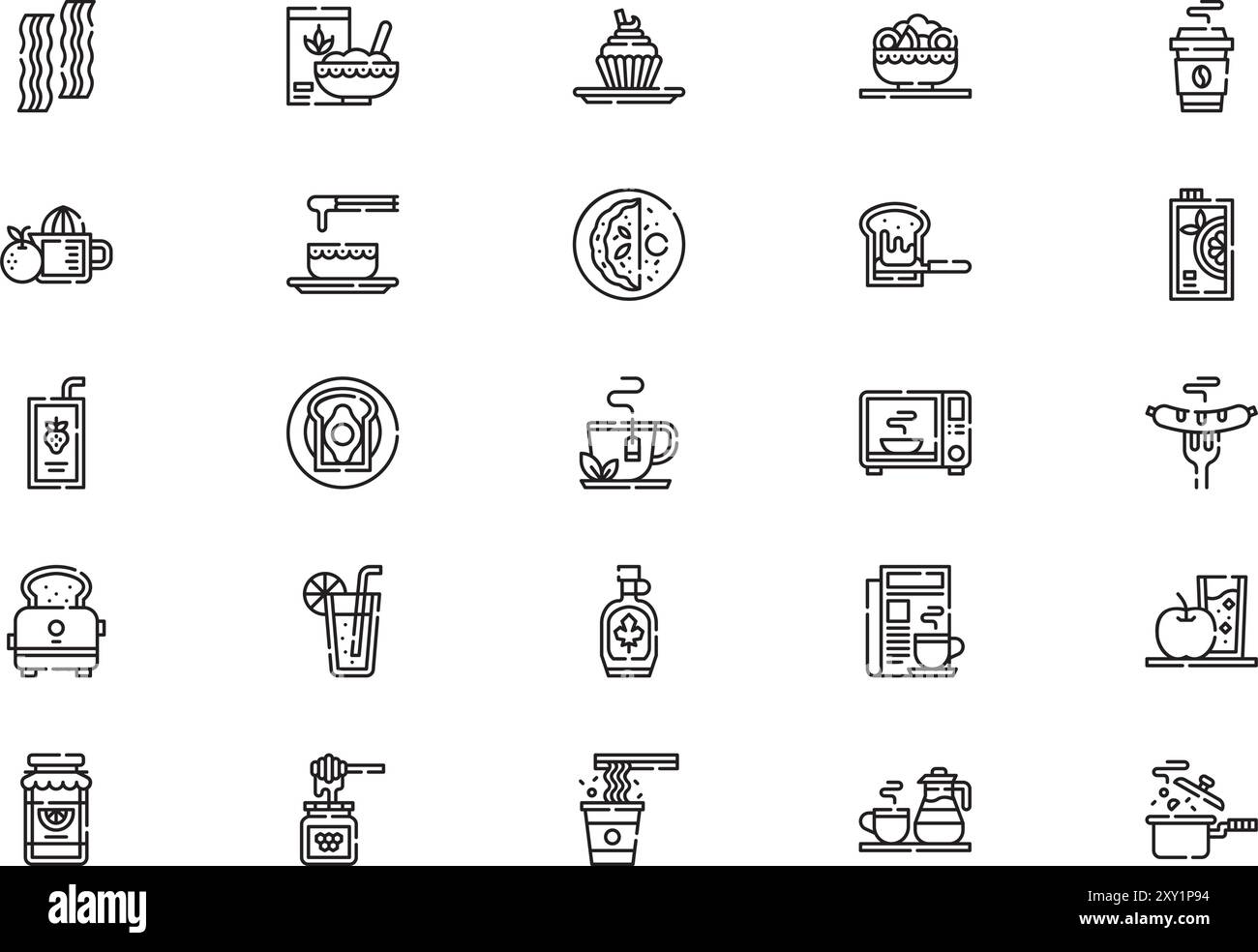 Breakfast icons collection is a vector illustration with editable ...
