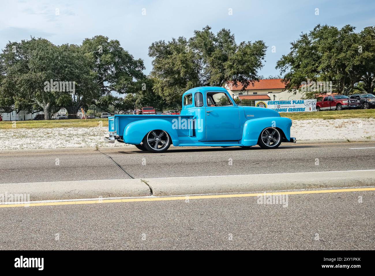 Gulfport, MS - October 05, 2023: Wide angle side view of a 1950 ...