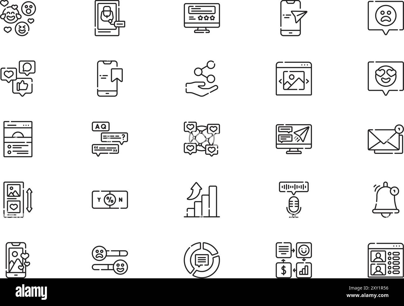 Social media interactions icons collection is a vector illustration ...