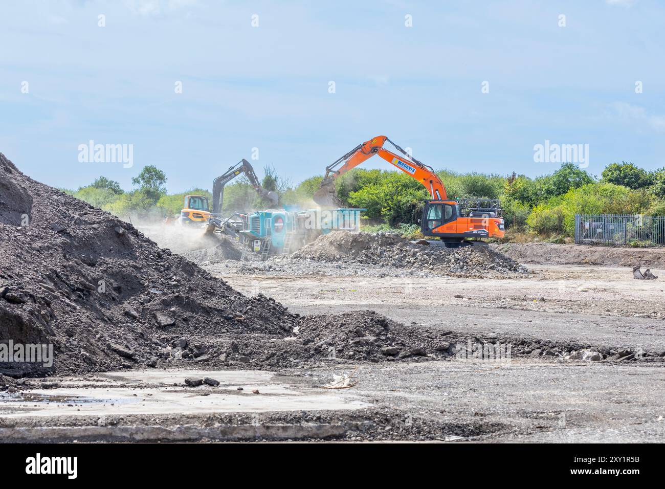 Ground work in progress for new housing in Hythe, Kent, UK Stock Photo ...