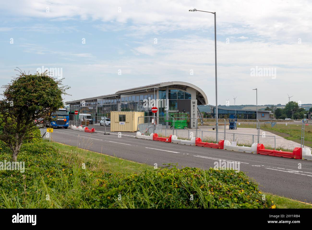 The elegant new Metrolink under construction.It stands on the Portway ...