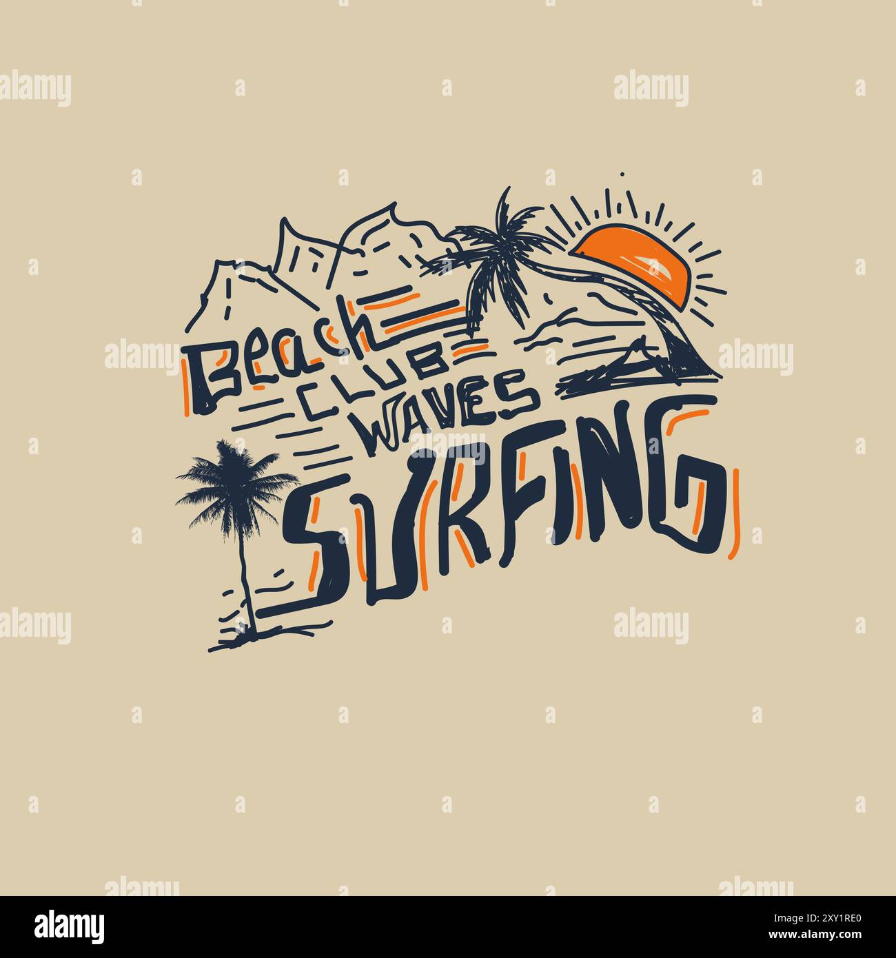 Beach vibes hand lettering Stock Vector Images - Alamy