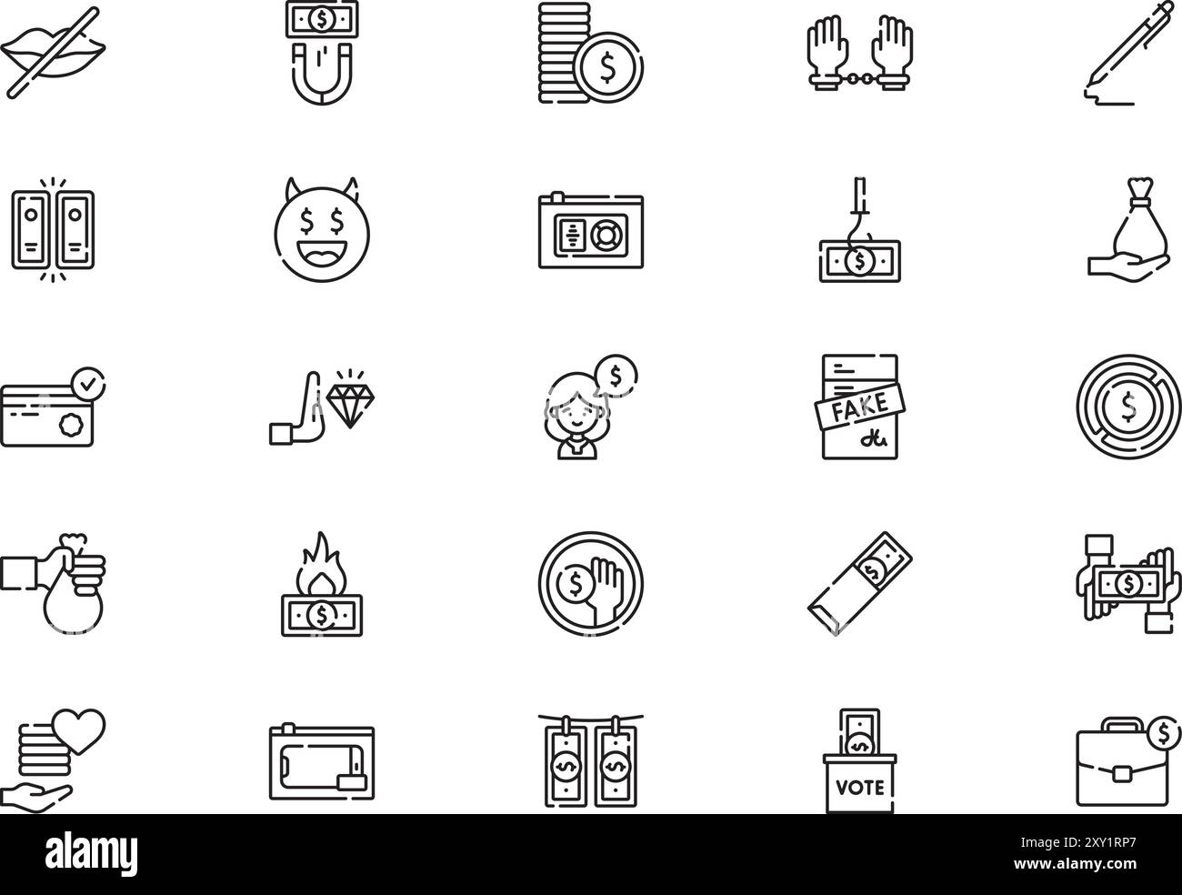 Corruption icons collection is a vector illustration with editable ...