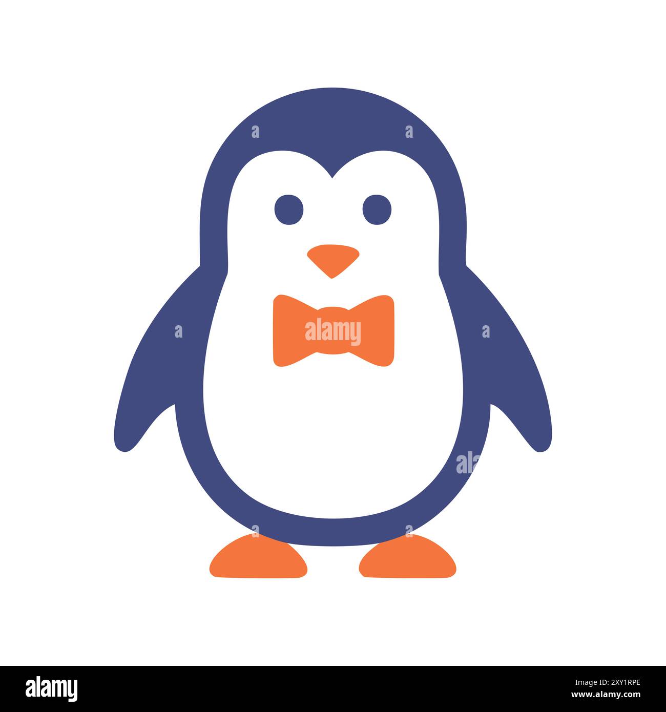 Cute penguin wearing a bow tie. Adorable penguin illustration with a ...
