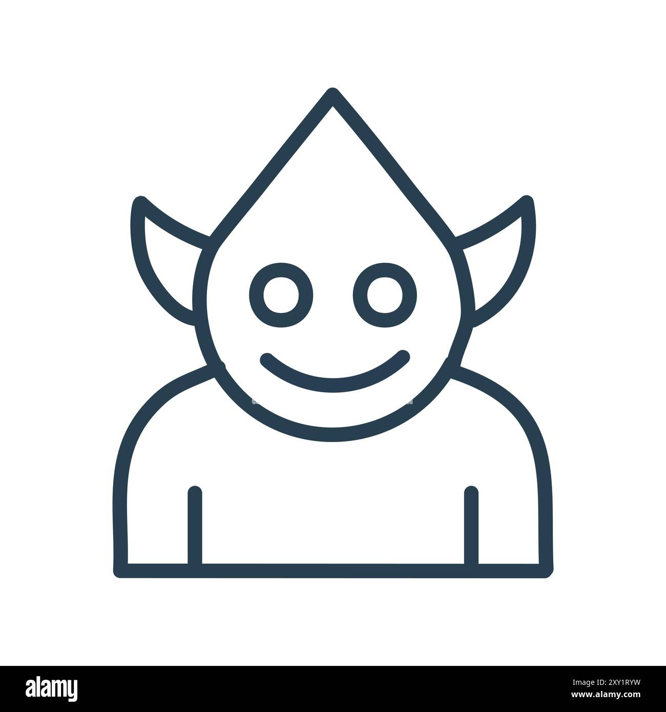 Friendly alien character design. A smiling, cartoon alien with big eyes ...