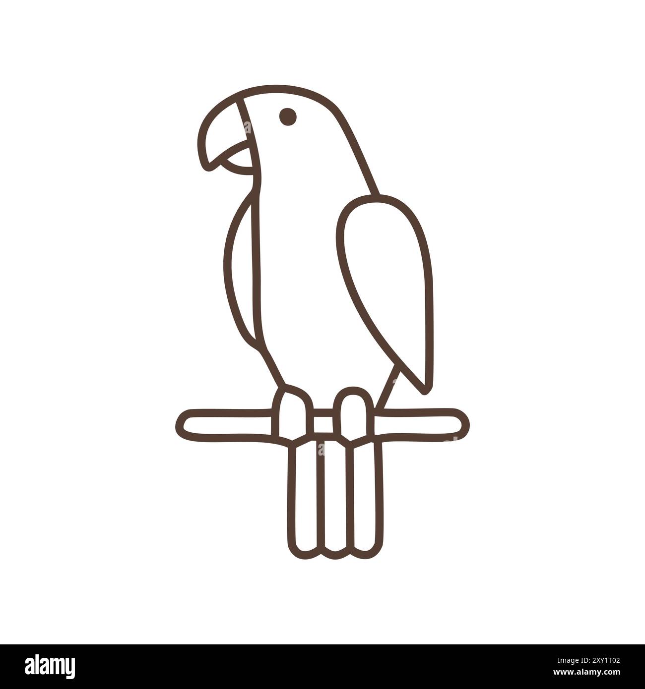 Parrot Outline Drawing