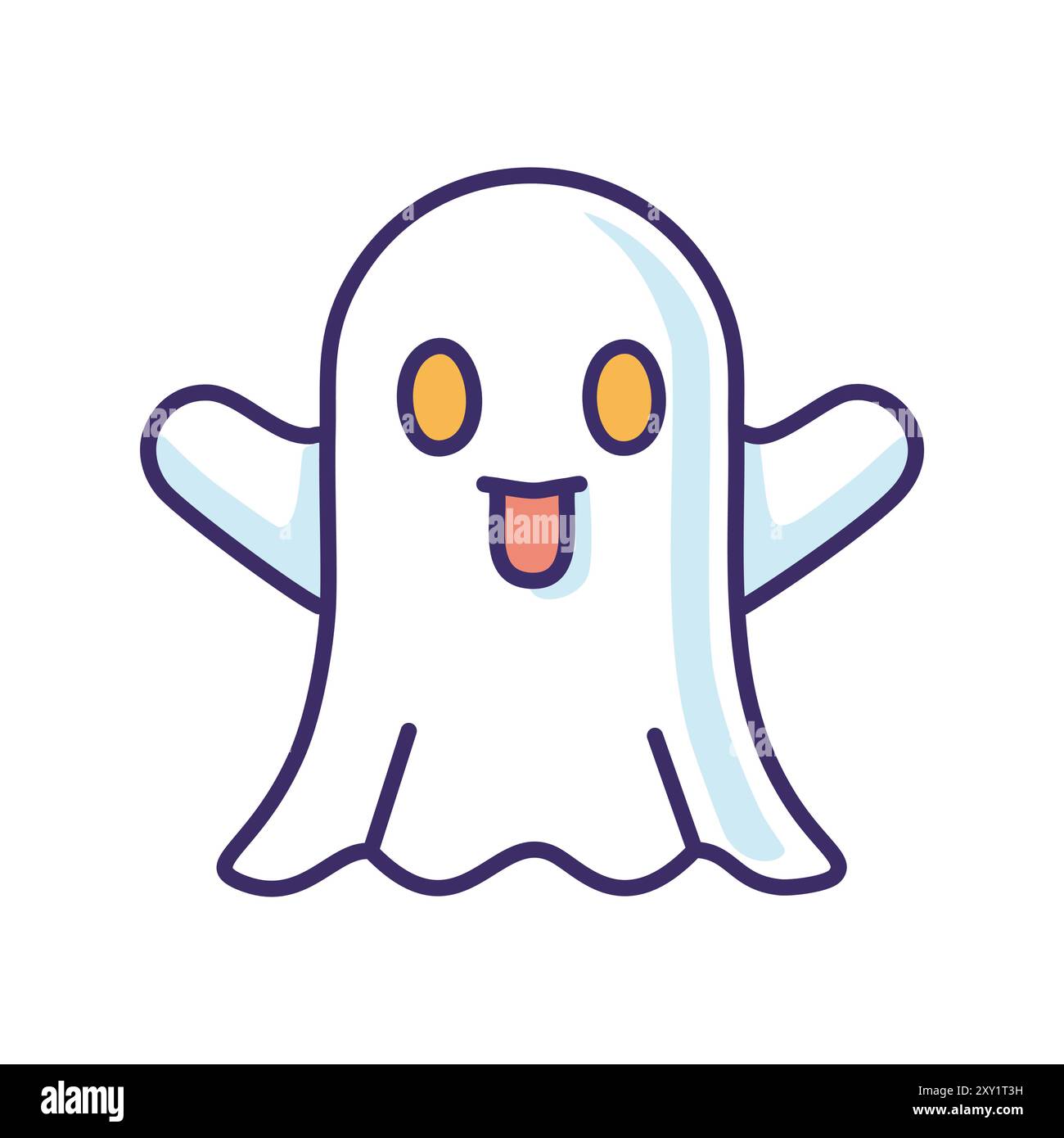 Friendly ghost cartoon character. Playful spirit with a welcoming smile ...