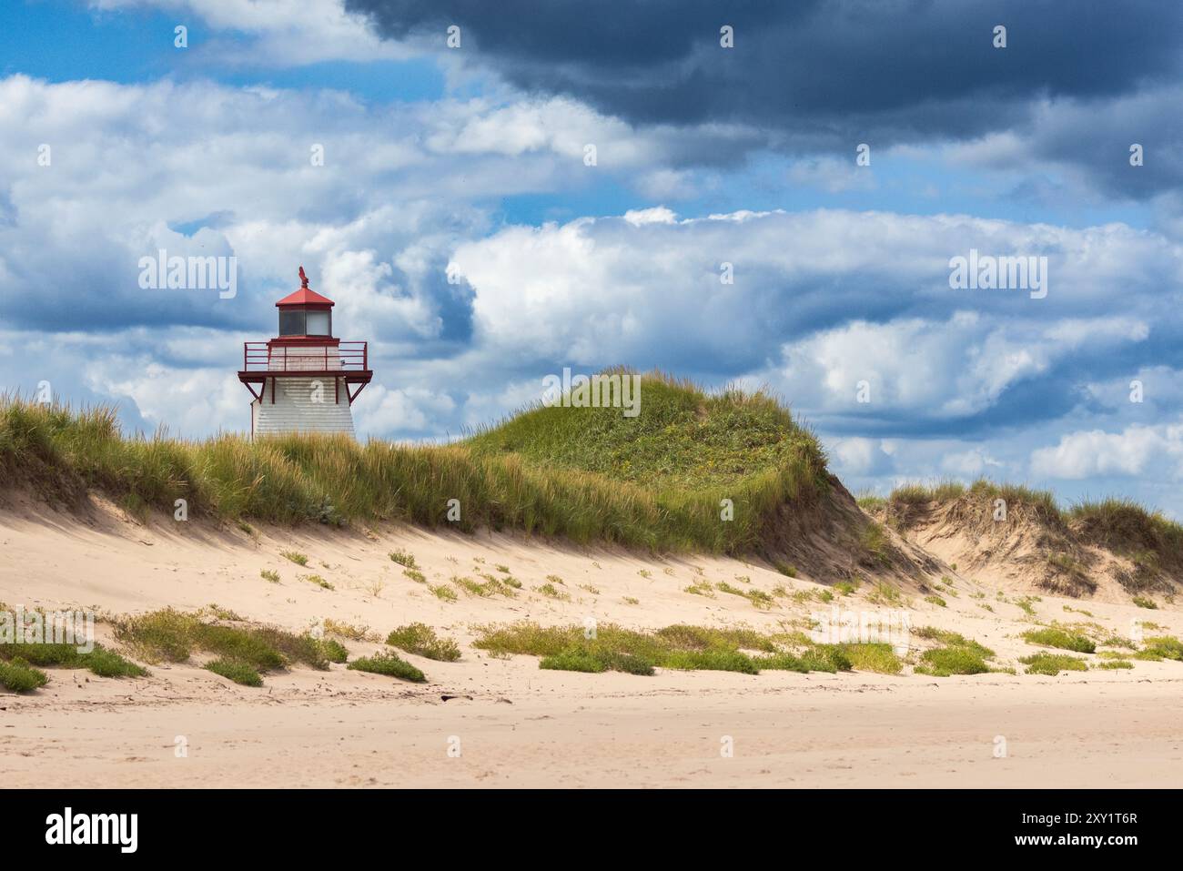 St. Peters Harbour Light is a lighthouse on St. Peter's Bay, Prince Edward Island, Canada Stock ...