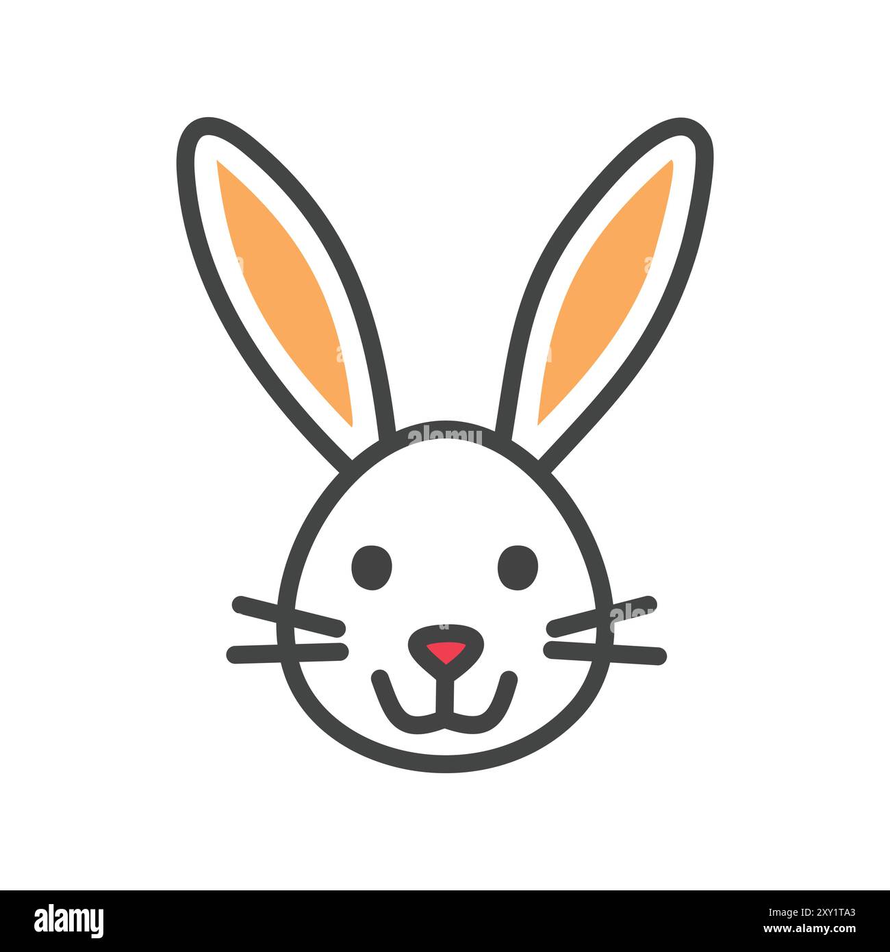 Cute bunny face illustration. A simple and charming illustration of a ...