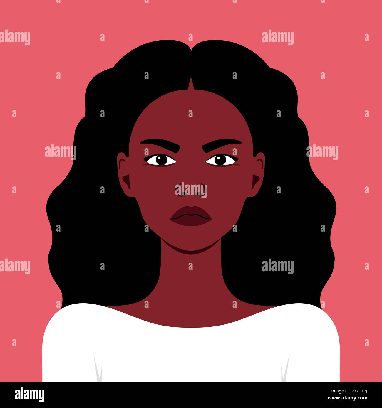 Portrait of young angry African woman. Facial expression of an anger ...