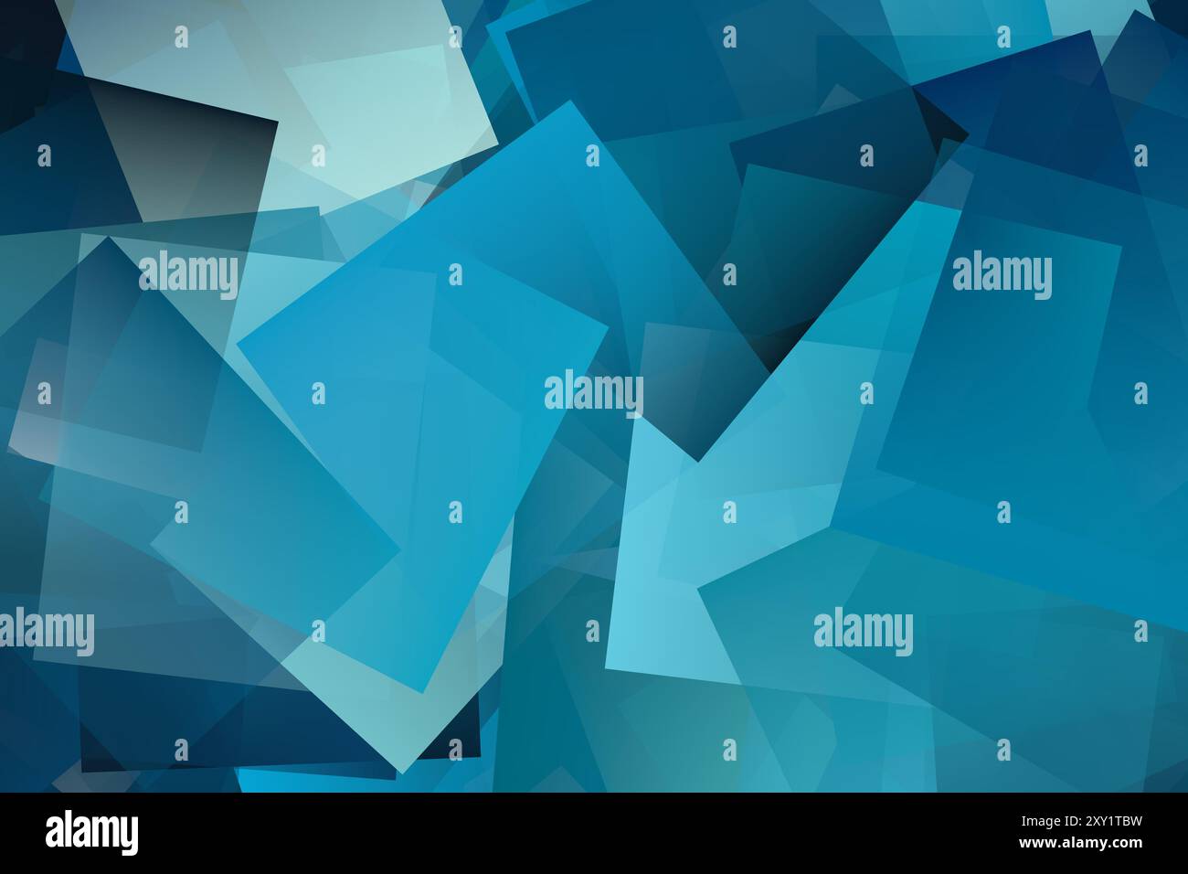 A cubist image filled with blue cubes of varying sizes and perspectives ...