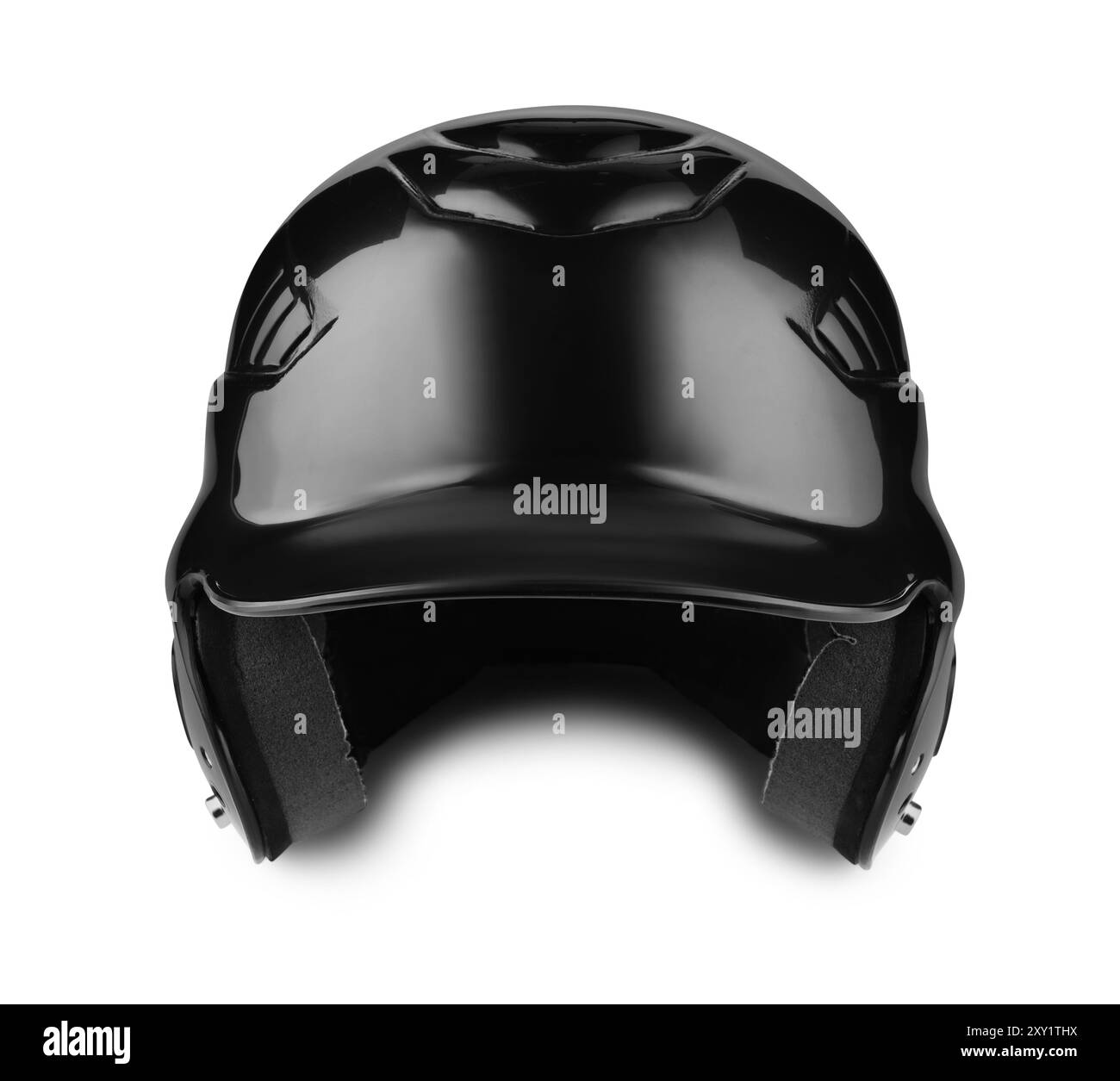 One black baseball helmet isolated on white Stock Photo - Alamy