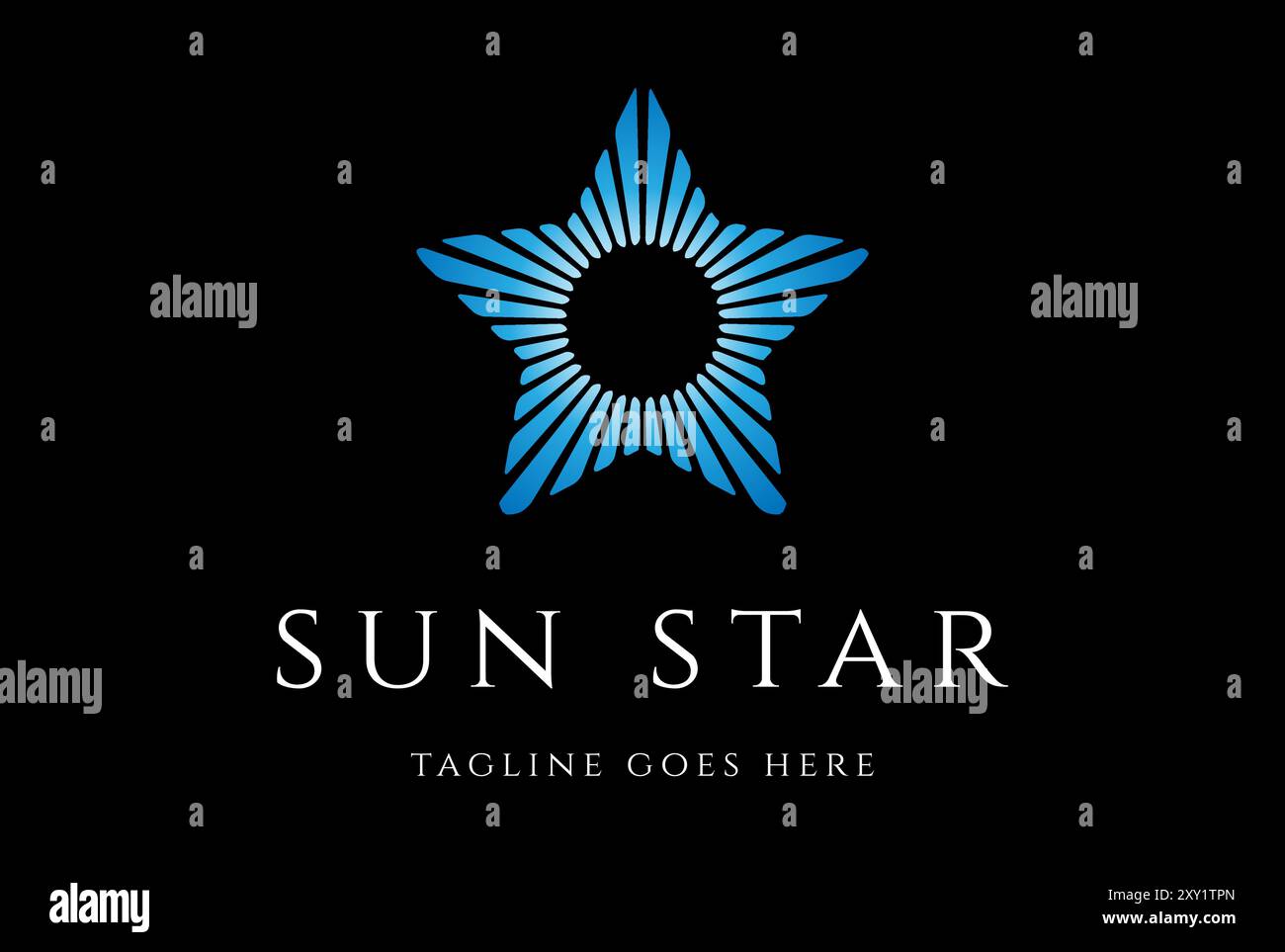 Geometric Modern Blue Sun Star Logo Design Vector Stock Vector Image ...