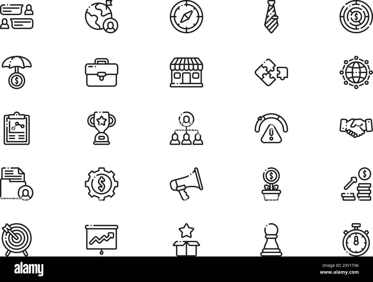 Business icons collection is a vector illustration with editable stroke ...