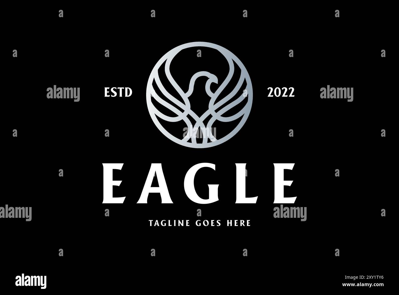 Circle Circular Eagle Hawk Falcon Bird Line Monogram Logo Design Vector Stock Vector Image & Art ...