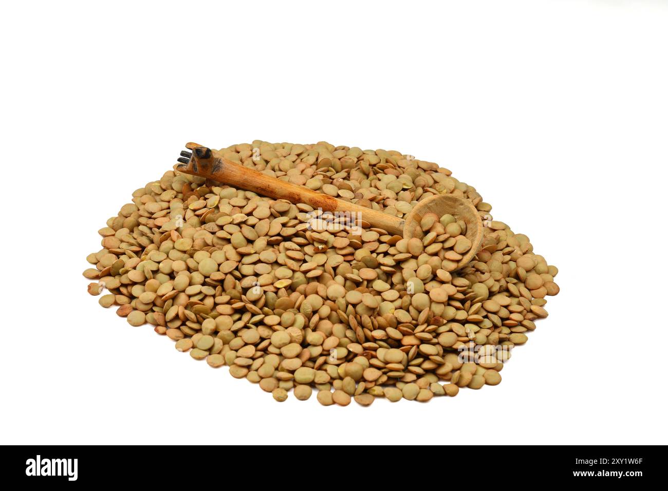 Pile of raw green lentils isolated on white background Stock Photo - Alamy