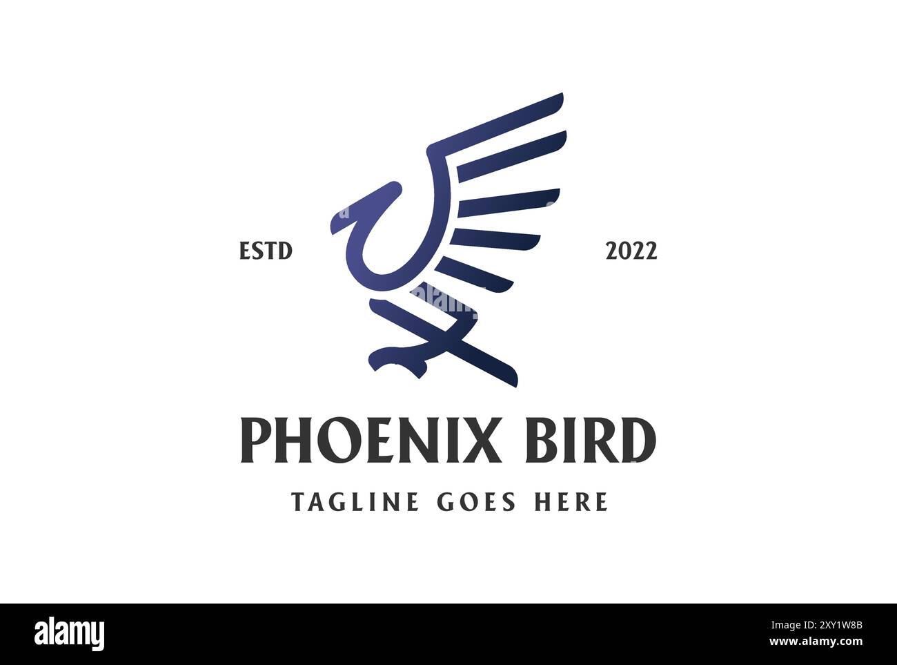 Simple Minimalist Phoenix Bird Line Outline Logo Design Inspiration Stock Vector Image & Art - Alamy