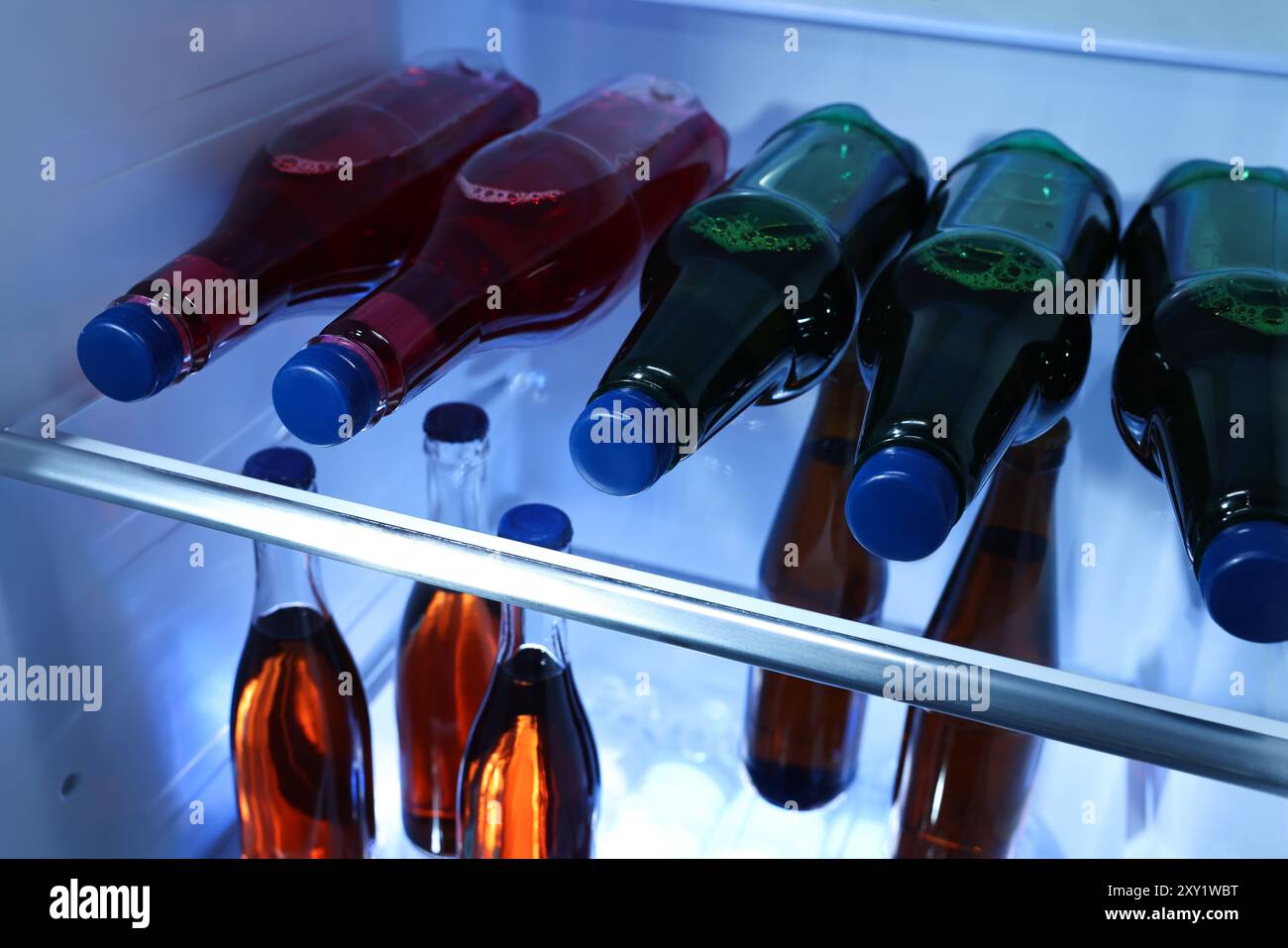 Bottles drinks in refrigerator hi-res stock photography and images - Alamy
