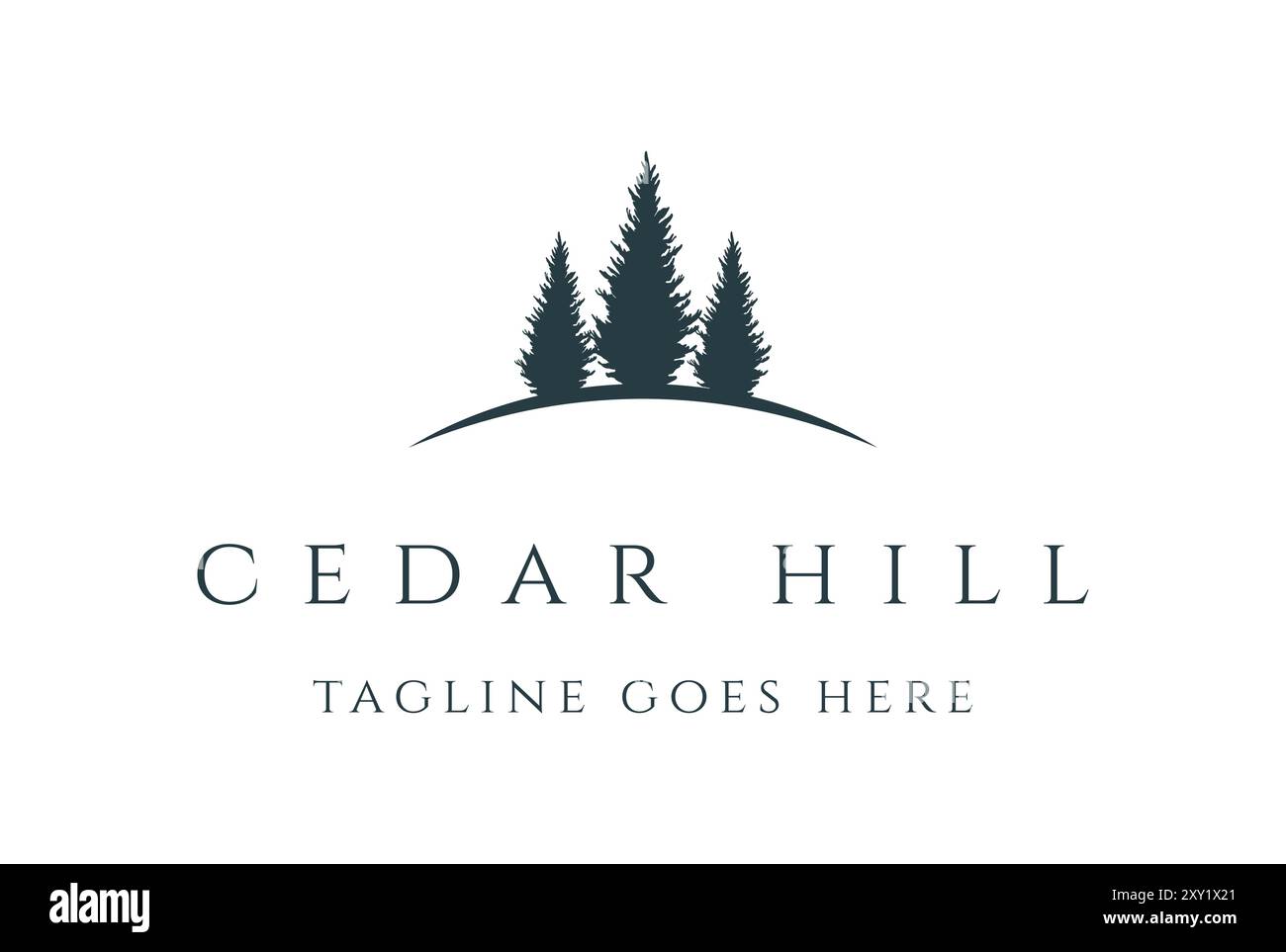 Simple Minimalist Pine Cedar Spruce Conifer Cypress Larch Fir Trees ...