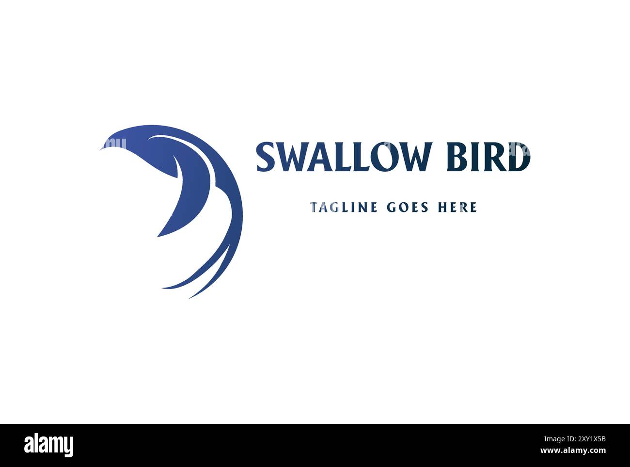 Simple Minimalist Flying Swallow Bird Silhouette Logo Design Vector ...