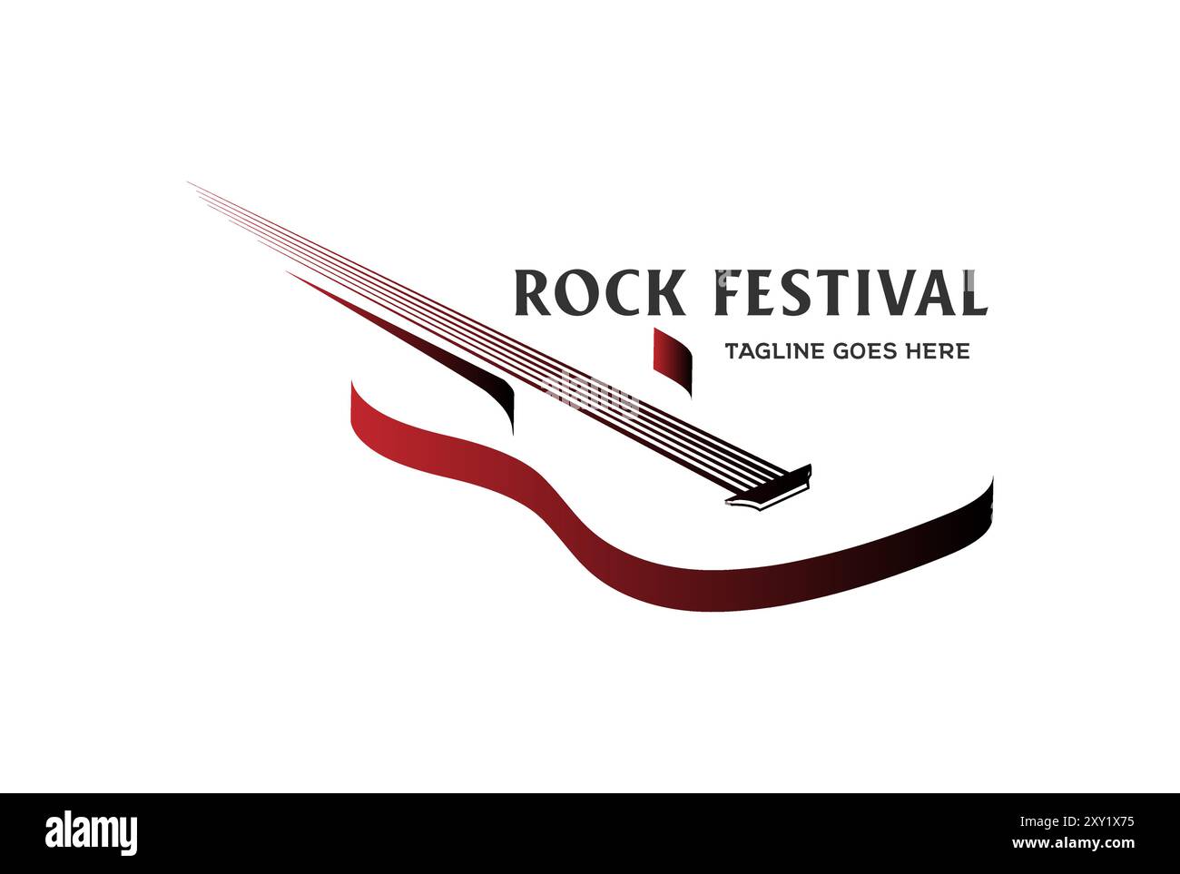 Simple Minimalist Electric Guitar for Rock Music Festival Competition ...