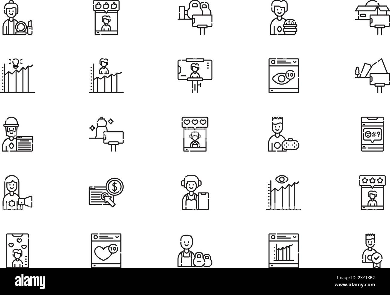 Influencer icon collection is a vector illustration with editable ...