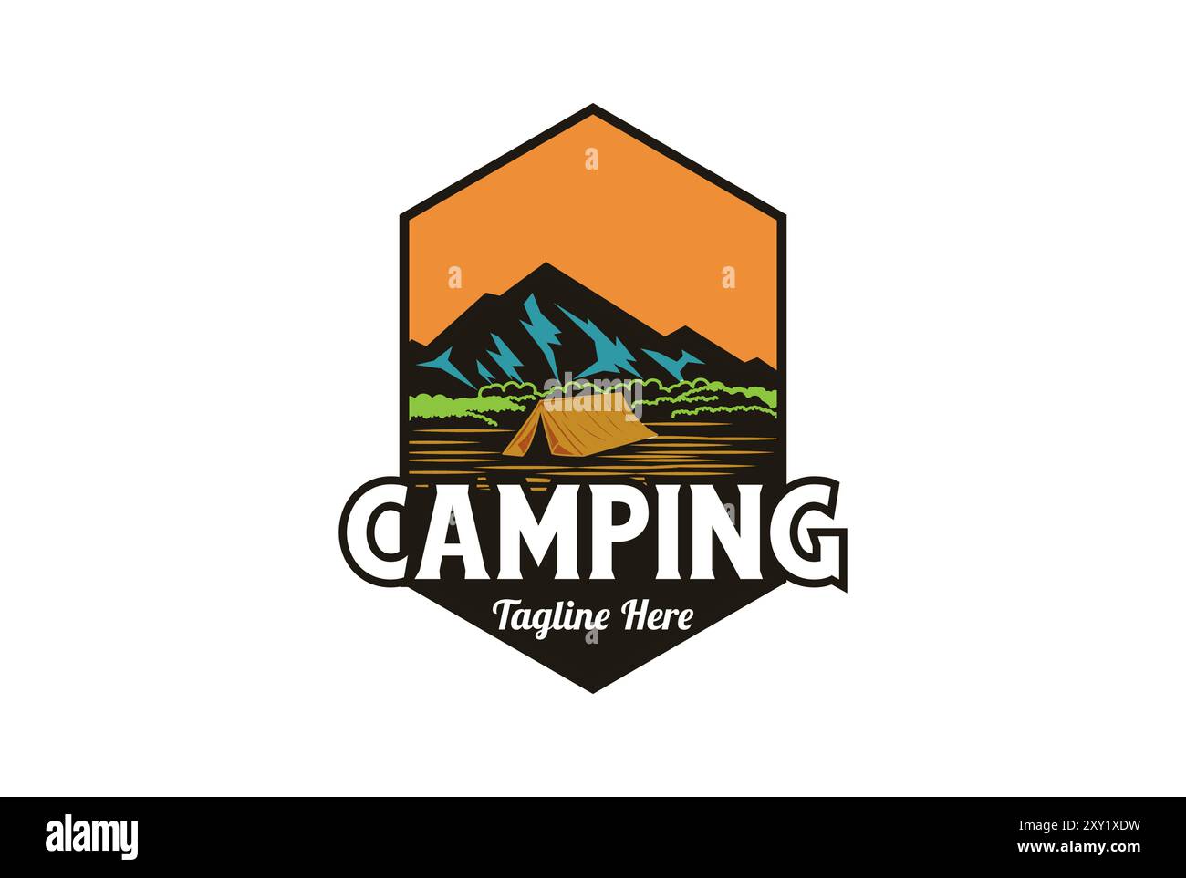 Hexagon Vintage Outdoor Summer Camp Emblem for Shirts Stamps Stickers ...