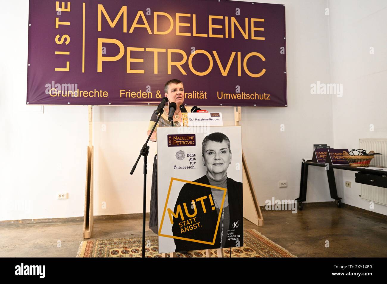 Vienna, Austria. 27th Aug, 2024. Madeleine Petrovic List presents ...