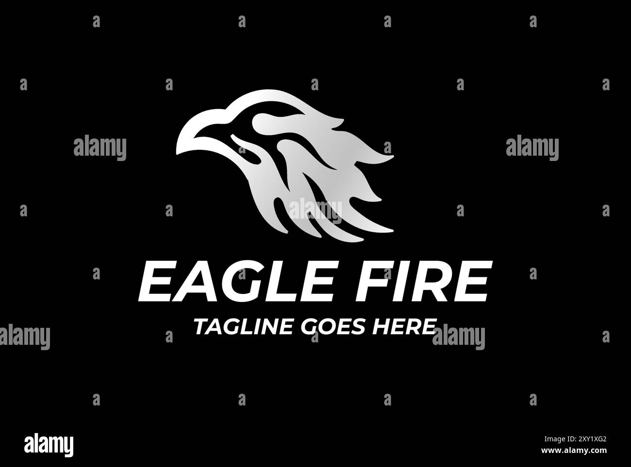 Tribal Fire Flame Eagle Hawk Falcon Head Logo Design Vector Stock ...