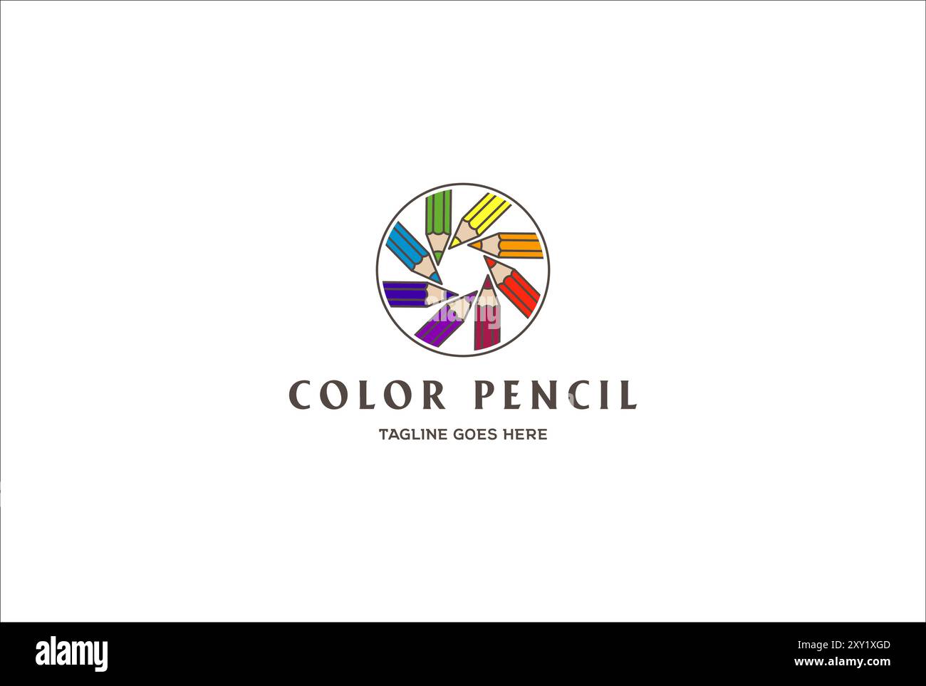 Circle Circular Color Pencil for Kids Children Education Logo Design ...