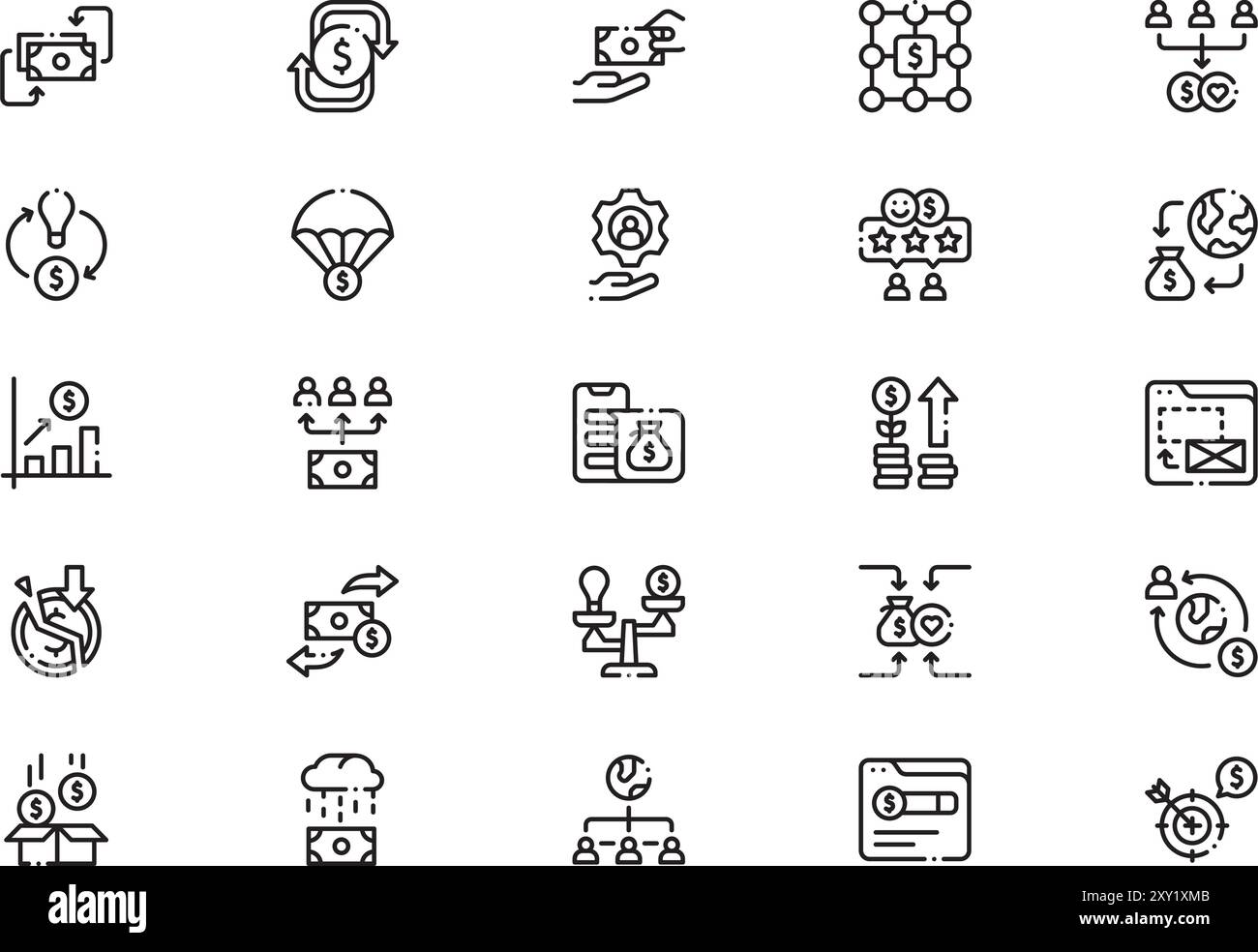 Crowdfunding Icons Collection Is A Vector Illustration With Editable Stroke Stock Vector Image